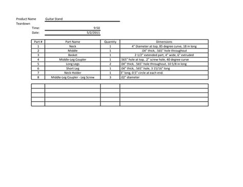 Disassembly Chart Ppt