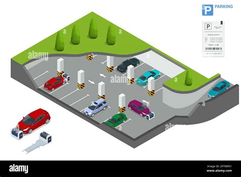 Isometric Robot Valet Parking Cars Outdoor Valet Parking Robot Automated Parking Systems For