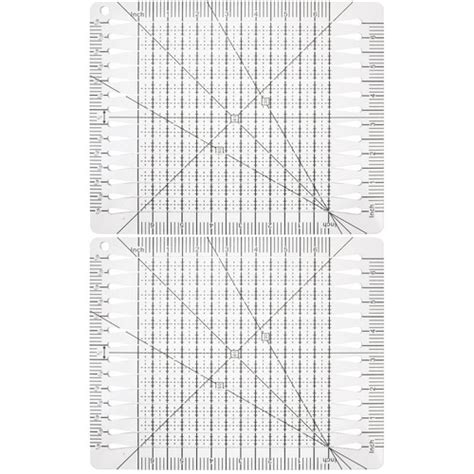 2 Pack Cutting Ruler Portable For Sewing Rectangle Shape Templates Ebay