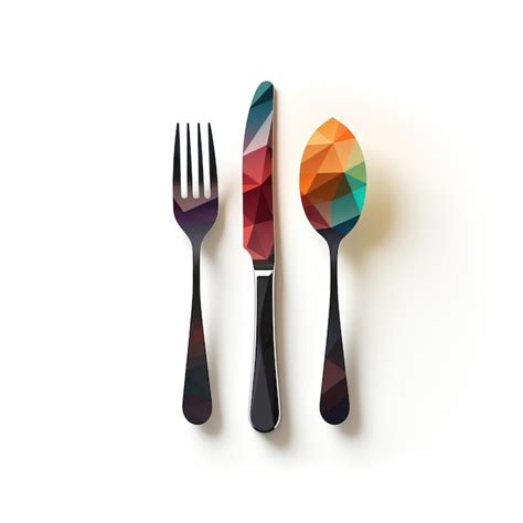 Premium Vector Geometric Vector Fork And Knife Vector On White Backgroun