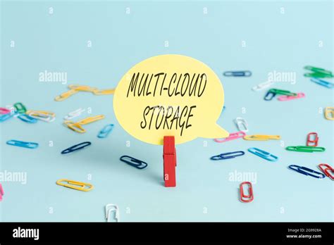 Handwriting Text Multi Cloud Storage Internet Concept Use Of Multiple Cloud Computing And
