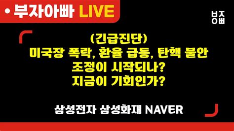 미국장 폭락 환율 급등 탄핵 불안 조정이 시작되나 지금이 기회인가ㅣ삼성전자 기아 Naver 셀트리온 한화오션