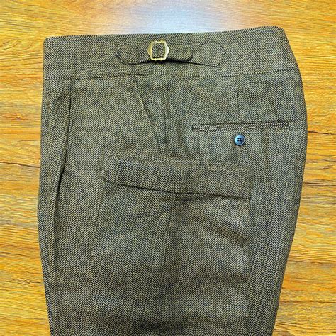 Men Wool Pants With Pleats Classic Texture Wool Pants Cozy Woolen