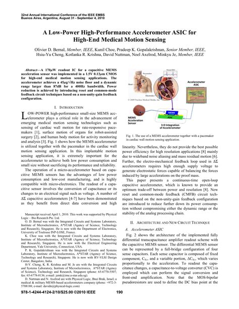 Pdf A Low Power High Performance Accelerometer Asic For High End