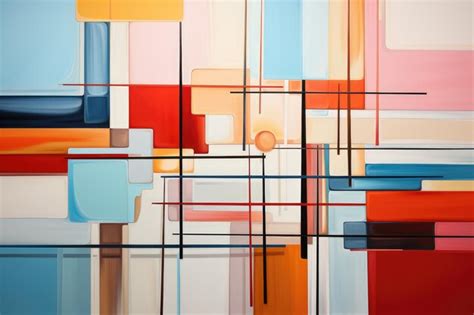 Premium Photo Colorful Abstract Geometric Composition Background