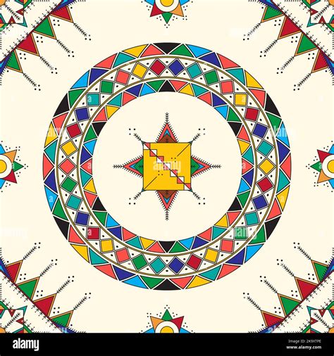 Decorative Geometric Repeating Pattern Inspired By Al Qatt Al Asiri