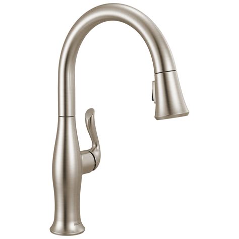 Single Handle Pull Down Kitchen Faucet In Stainless 19729lf Ss Delta