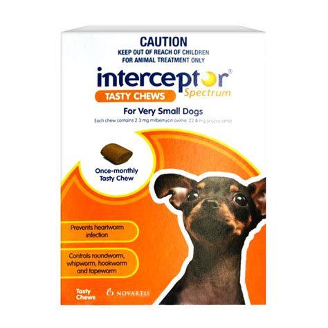 Interceptor Spectrum Chews Extra Small Under 4kg Orangebrown Dog