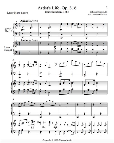 Artists Life Harp Column Music