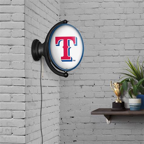 The Fan Brand Texas Rangers Original Oval Rotating Lighted Wall Sign Academy