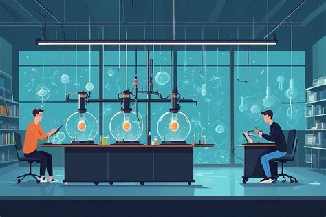 Premium Photo Subatomic Particle Experiments Flat Vector Illustration