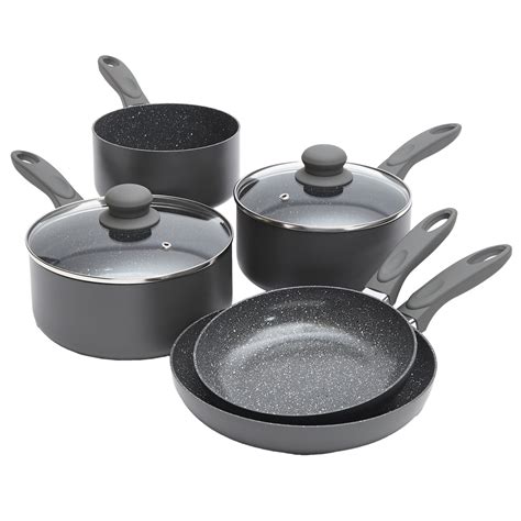 Durastone Grey Non Stick Aluminium Cookware Set Of 5 Wilko
