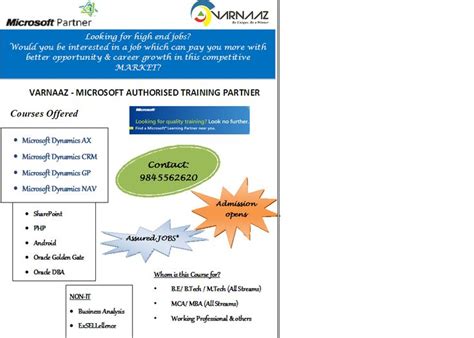 Microsoft Dynamics Training In Bangalore Microsoft Dynamics