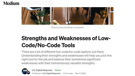 Strengths And Weaknesses Of Low Codeno Code Tools Digital Government Hub