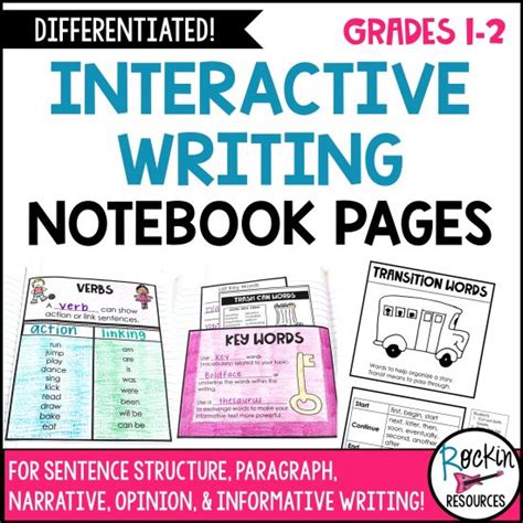 Primary Interactive Writing Notebook Pages Rockin Resources