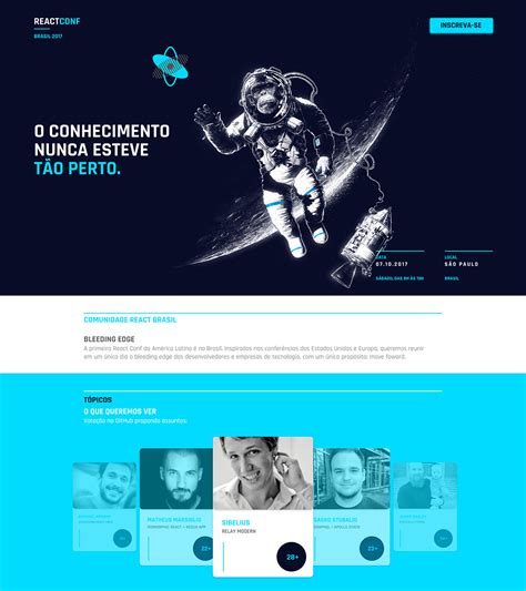 reactconf website on behance
