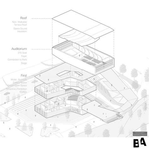 Architectural Exploded Axonometric Diagram Illustration Behance In