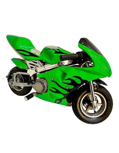 Mini Moto Pb04 Pista Pocket Bike Premium Shahoma Color Verde Motor 49cc