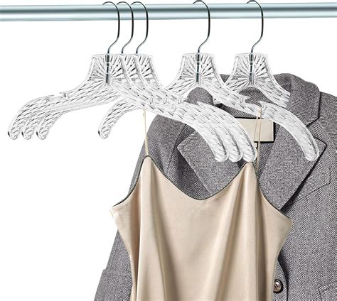 Rebrilliant Quality Hangers Clear Plastic Hangers 12 Pack Crystal Cut