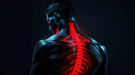 Human Back X Ray Highlighting Areas Of Pain And Discomfort Generative