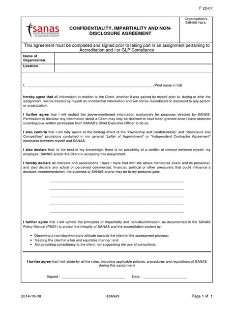 Independence And Impartiality Agreement Employee Pdf Confidentiality Justice