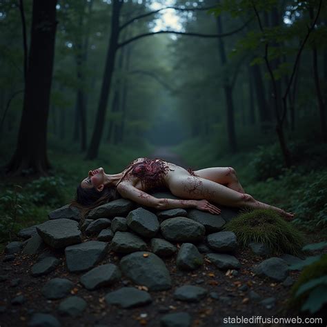 Disemboweled Carcass In Dark Forest Stable Diffusion Online