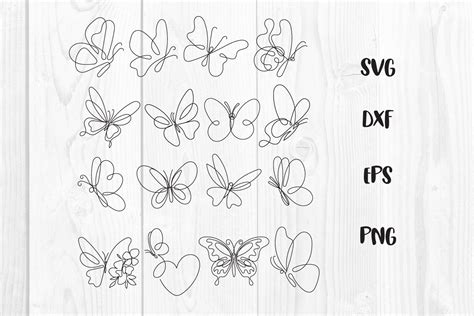 Butterfly Line Art Minimalist Svg Dxf Afbeelding Door Dadanpm