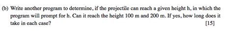 Solved 1 The Xy Trajectory Of A Projectile Having An