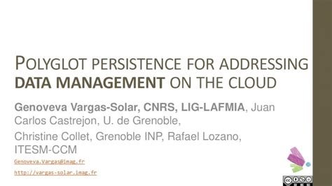 Pdf P Persistence For Addressing Management Polyglot Persistence