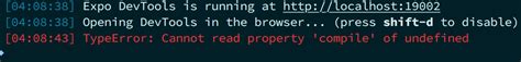 Expo Cli Typeerror Cannot Read Property Compile Of Undefined Issue Expo Expo Cli