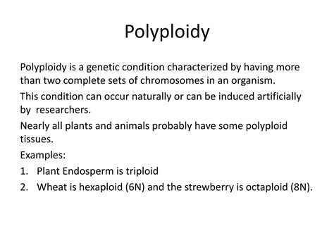 Introduction To Polyploidy Pptx
