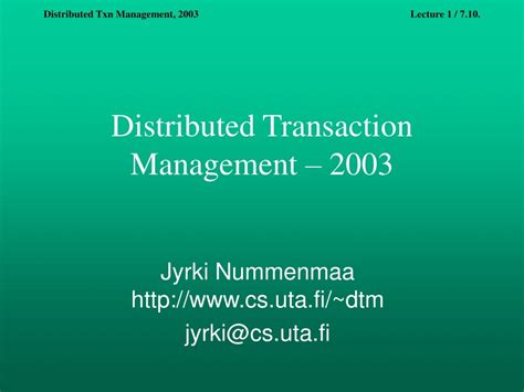 Ppt Distributed Transaction Management 2003 Powerpoint Presentation Id 9077216