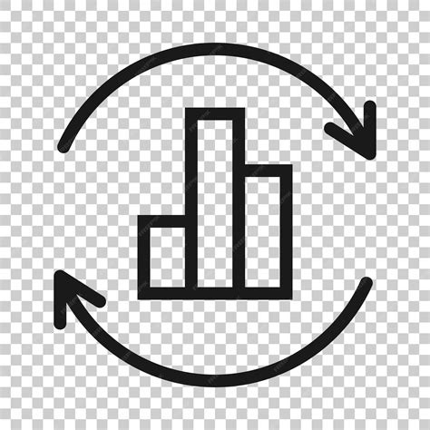 Premium Vector Growing Bar Graph Icon In Flat Style Increase Arrow
