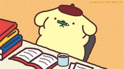 Pompompurin Working Hello Kitty Sanrio Hello Kitty Cute Cartoon