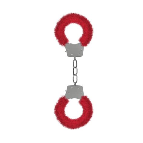 Shots Ouch Furry Pleasure Handcuffs Red