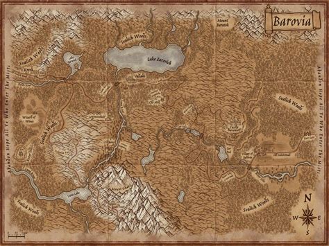 Parchment Map Of Barovia From Curse Of Strahd