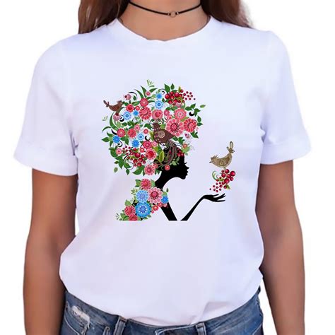 여름 Tshirt 90s 간단한 Kawaii 여성 만화 인쇄 탑 숙 녀 티 천으로 절묘 한 여자 짧은 소매 T 셔츠 화이트 T