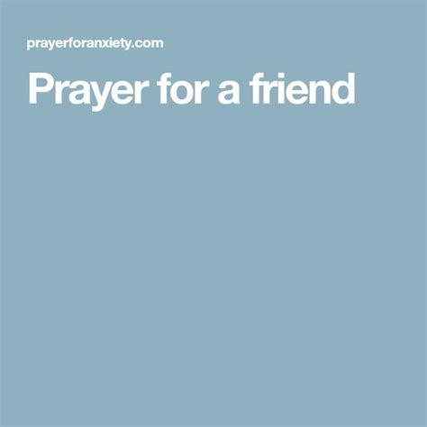 Prayer For A Friend
