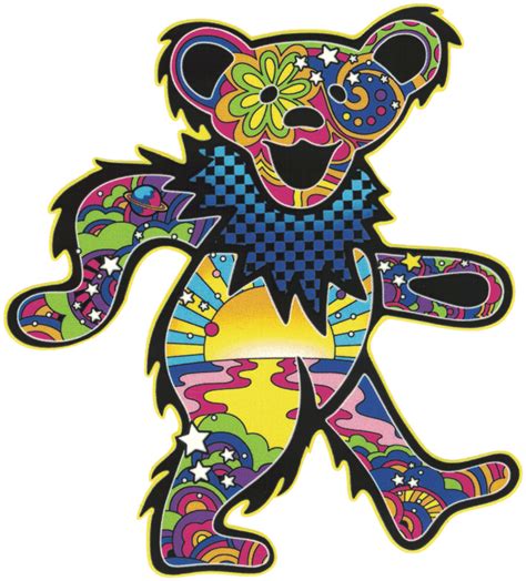 Grateful Dead Mod Dancing Bear Bumper Sticker Decal Peace