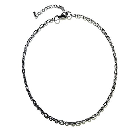 Simple Thin Two Shape Chain 써지컬 실버 유니섹스 심플 목걸이 에이블리