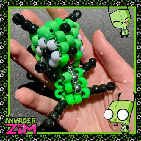 Invader Zim Gir Kandi Figure Scenecore Kandi Beaded Doll Desk Buddy Y2k