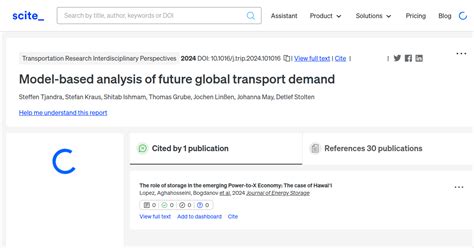 Model Based Analysis Of Future Global Transport Demand