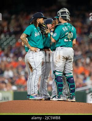 Seattle Mariners Catcher Cal Raleigh Celebrates In The Locker Room