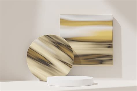 3d 렌더링 제품 모형 또는 화장품 프레젠테이션을 위한 최소한의 현실적인 파스텔 디스플레이 연단은 다채로운 파스텔 스튜디오 실린더 받침대 쇼케이스 장면 기하학적 모양