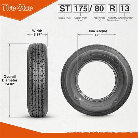 Set 2 17580r13 Trailer Tires Radial 175 80 13 Heavy Duty 8pr Tubeless