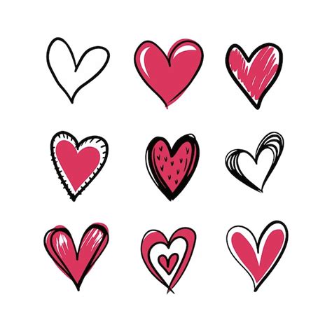 Heart Shape Vector Collection Premium Ai Generated Vector