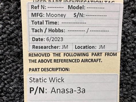 Anasa 3a Static Wick Assembly Bas Airplane Parts