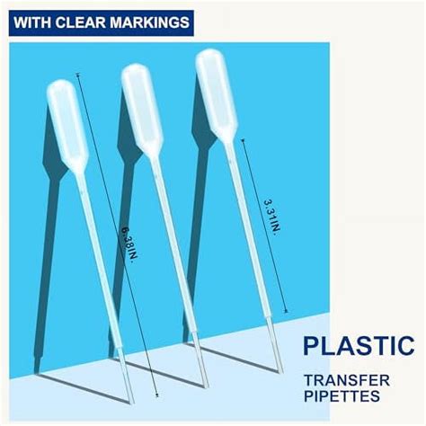 Biologix 500pcs 3ml Disposable Plastic Transfer Pipettes Graduated