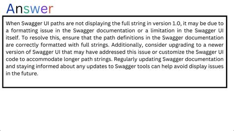 Swagger Ui Paths Not Displaying Full String When Version 10 Youtube