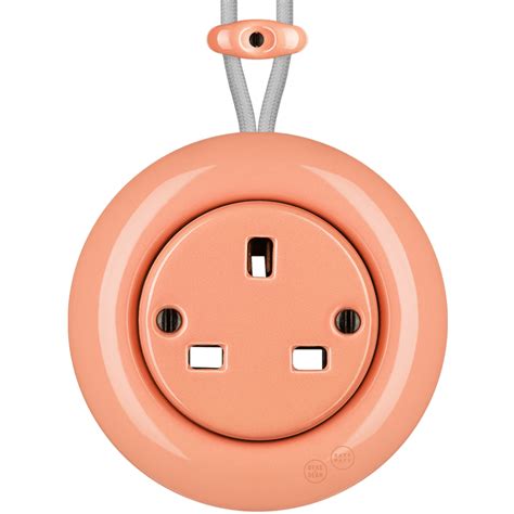 Porcelain Katy Paty Colona Round Surface Mounted Uk Socket Salmon Pink